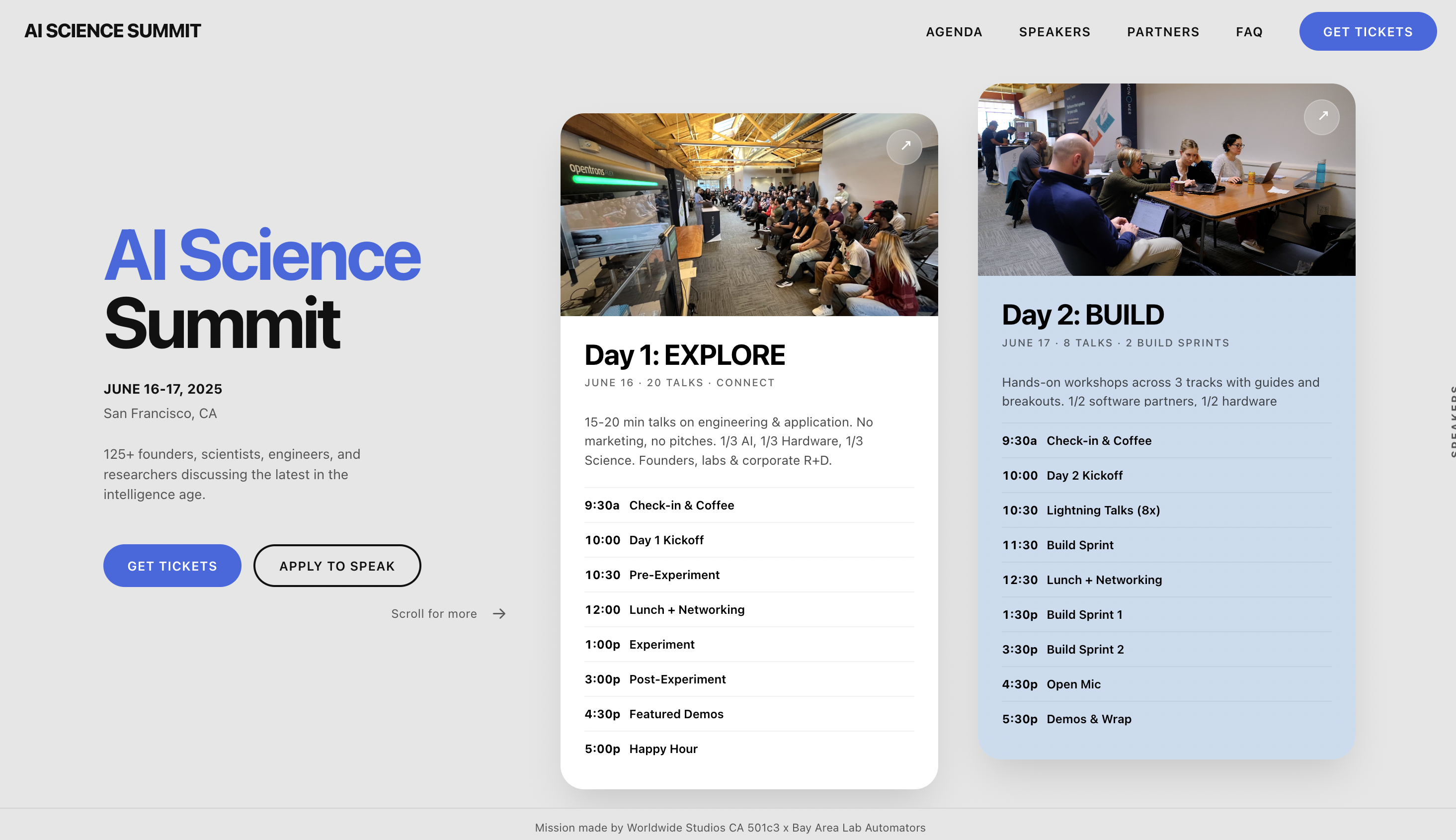 AI Science Summit - SF